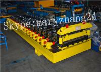 China 380V 50Hz Steel Tile Roll Forming Machine with PLC Compture Control System / Cr12mov Blade for sale