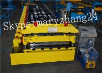 China 380V 50Hz Steel Tile Roll Forming Machine with PLC Compture Control System / Cr12mov Blade for sale
