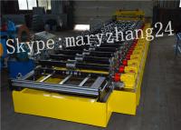 China 380V 50Hz Steel Tile Roll Forming Machine with PLC Compture Control System / Cr12mov Blade for sale