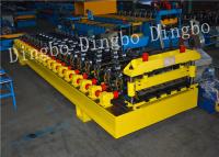 China 380V 50Hz Steel Tile Roll Forming Machine with PLC Compture Control System / Cr12mov Blade for sale