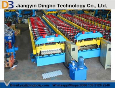 China Hydraulic Control Roof Panel Roll Forming Machine Automatic Stacking Machine Chain Transmission for sale
