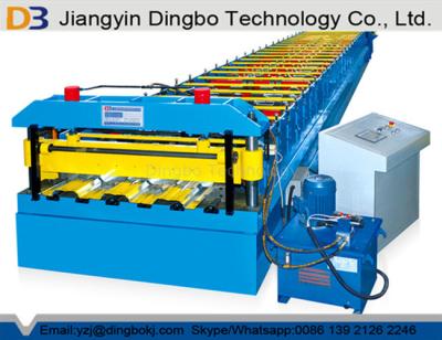 China Galvanized Steel Floor Deck Roll Forming Machine With Hydraulic Uncoiler for sale