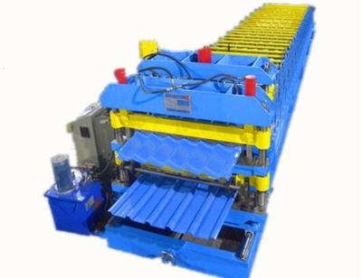 China 3 Phase Colored Steel Glazed Tile Roll Forming Machine With 1 Year Warranty roof roll forming machine for sale
