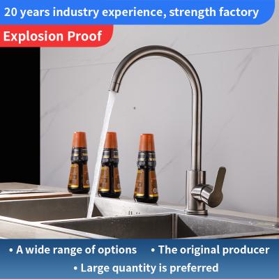 China Contemporary Polishing Stainless Steel Sink Tap Wire Drawing Stainless Kitchen Faucet for sale
