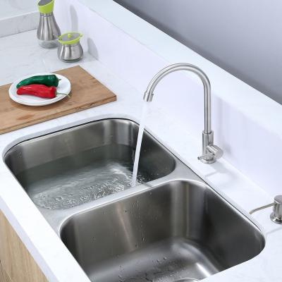 China 304 Stainless Steel Hot And Cold Basin Mixer Nickel Brushed For Kitchen for sale