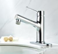 China Brushed Nickel Surface Stainless Steel Basin Faucet Not Easy To Rust For Hotel for sale