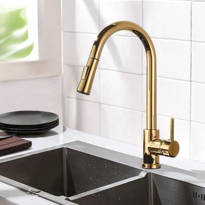 China Electroplating Stainless Steel Pull Down Kitchen Faucet Commercial Sink Tap for sale