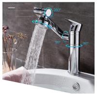 China Electroplating 360 Degree Swivel Gold Bathroom Faucet Single Handle Sink Faucet Preservative for sale