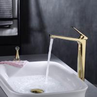 China Modern Sanitary Gold Hot And Cold Wash Basin Taps Single Handle for sale