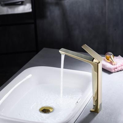 China OEM Modern Sanitary Gold Hot And Cold Basin Mixer Corrosion Resistant for sale