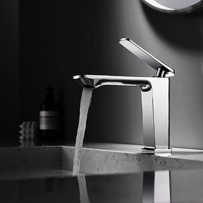 China Hotel Apartment Hot And Cold Basin Mixer 0.3-0.6um Chrome Plating for sale