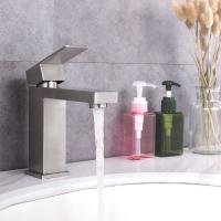 China Brushed Silver 302 Stainless Wash Basin Hot And Cold Taps Not Easy To Rust for sale