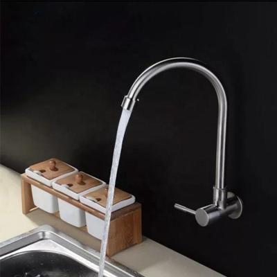 China Polishing Brushing Single Cold Basin Tap Single Hole Wall Mount Faucet OEM ODM for sale