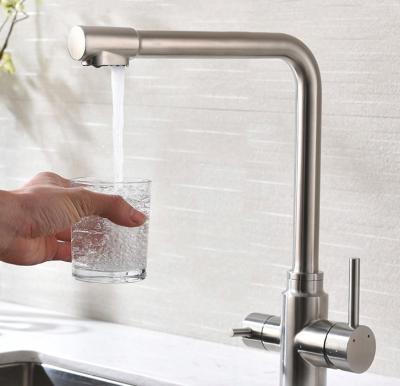 China Brushed Stainless Steel Retractable Faucet Lead Free No Rust Custom Logo for sale