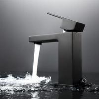 China Dirt Resistant Brushed Black Dish Washing Faucet Electroplating Matte Black Basin Taps for sale