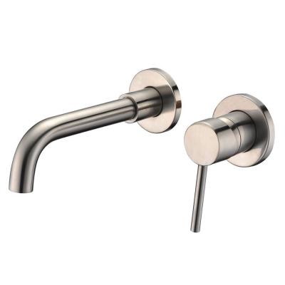 China OEM ODM Brushed Nickel Concealed Faucet Wall Mount Bathroom Basin Faucet for sale