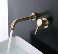 China Modern Gold Brushed Stainless Steel Concealed Faucet Easy To Clean for sale