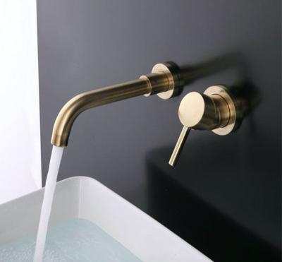 China Modern Gold Brushed Stainless Steel Concealed Faucet Easy To Clean for sale