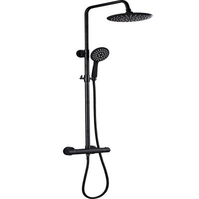 China Black Brushed Stainless Steel Bathroom Shower Faucets Smooth Bath And Shower Taps for sale