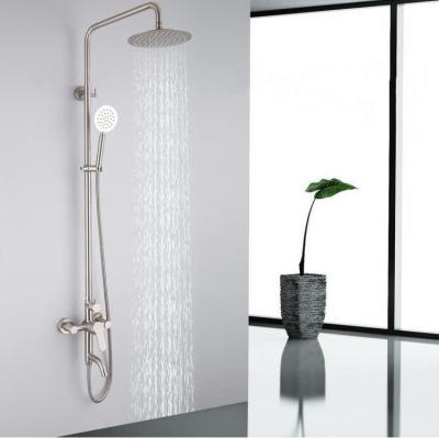 China 304 Stainless Steel Brushed Bathroom Shower Faucets Set Custom Logo for sale