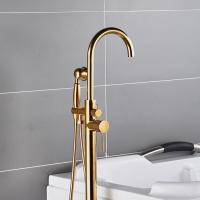 China OEM ODM Gold Floor Mounted Bathtub Faucet Beautiful Floor Mount Tub Faucet TUV for sale