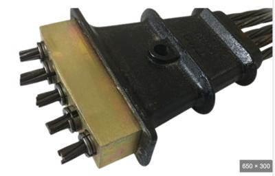 China Cast Iron Post Tension Anchor 3s 4s 5s 15.2mm Strand Black Surface for Monostrand Jack Pump for sale