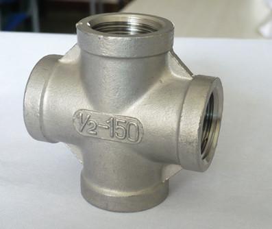 China ASTM 316L Stainless Steel Cross Pipe Fitting DN10-DN600 Weld Connection Customizable for sale