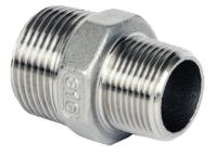 China 304 316L Stainless Steel Hex Male Reducer Nipple - 150 lbs Pressure, ±0.1mm Tolerance Pipe Fitting for sale