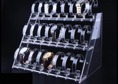 China 3 Tier Transparent Acrylic Watch Display Stand For Casio Watch Display for sale