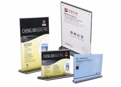 China A5 Custom Acrylic Sign Holder Clear Acrylic Menu Display Impact Resistance for sale