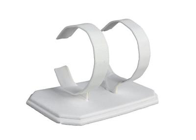 China White Acrylic Watch Display Stand Holds 2 Watches Environmental Protection for sale