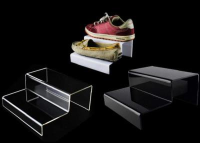 China Custom Multi Tiers Plastic Shoe Display Stands Acrylic Shoe Display Riser for sale