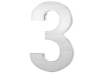 China House Stainless Steel Floating Address Numbers 3 Inch With 3M Double Sided Tape for sale