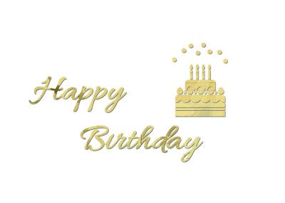 China Happy Birthday 3D LED Acrylic Letters Wall Stickers DIY Detachable Self Adhesive for sale