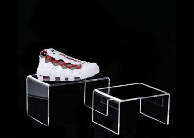 China V Shape Acrylic Shoe Display Stand Shoe Shop Retail Display Stand Rack Shelf for sale