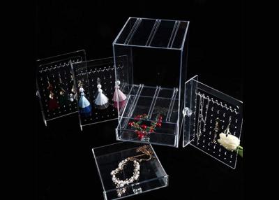 China Acrylic Earring Display Stand Dustproof Earring Studs Storage Organiser for sale