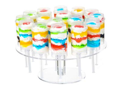 China Wedding Round Acrylic Cake Display Stand 16 Holes Clear Push Pop Cake Stand for sale