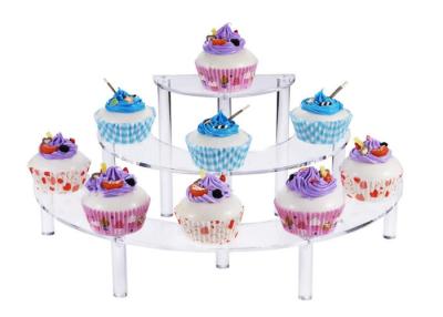 China 3 Tier Acrylic Dessert Stand Retail Step Shelf For Amiibo Funko Pop Figure for sale