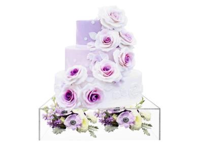 China Rectangle Acrylic Cake Display Stand Modern Pedestal Acrylic Dessert Display for sale