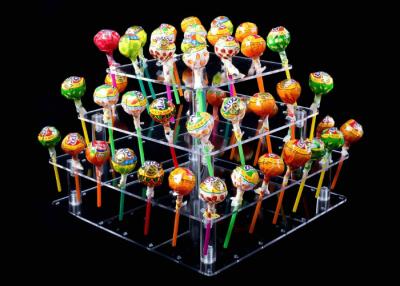 China Toxic Free 4 Tier Clear Acrylic Cake Stand 56 Holes Lollipop Cake Holder for sale