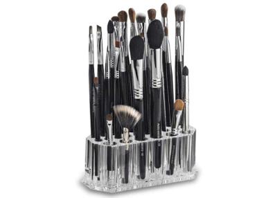 China Clear Acrylic Cosmetic Display Stand Acrylic Makeup Brush Organizer 26 Slots for sale