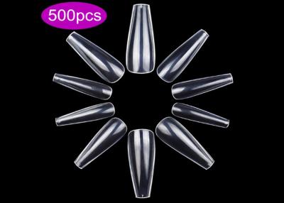 China Full Cover Thin Acrylic Nails Clear Coffin Shaped False Nails Eco Friendly for sale
