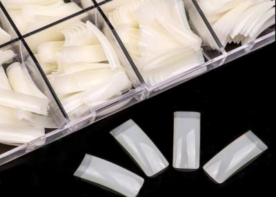 China Half Cover Thin Fake Nails Coffin Shape 500pcs 10 Sizes With Box Natural for sale