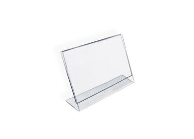 China Horizontal Custom Acrylic Sign Holder Lanted L Shape Acrylic Sign Display for sale