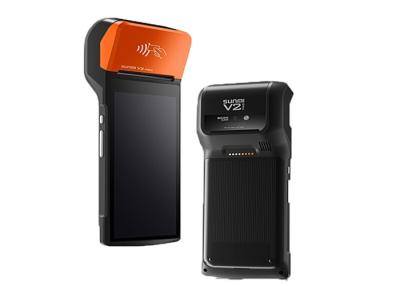 China 4G Android Handheld POS Terminal With Printer WIfi NFC Mobile With Barcode Scanner for sale