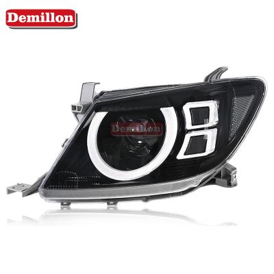 China Demillon Front Headlight Assembly Modified LED Daytime Running Light Lens 2008-2012 for Toyota Hilux Vigo for sale