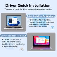 China 18.5 Inch Portable Quad Monitor with 1080P Full HD IPS Panel and 360 Degree Rotating Screens for Laptop Multitasking for sale