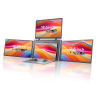 China 18.5 Inch Portable Quad Monitor with 1080P Full HD IPS Panel and 360 Degree Rotating Screens for Laptop Multitasking for sale