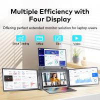 China 18.5 Inch Portable Quad Monitor with 1080P IPS and 360 Degree Rotation for Video Editing Workstation for sale