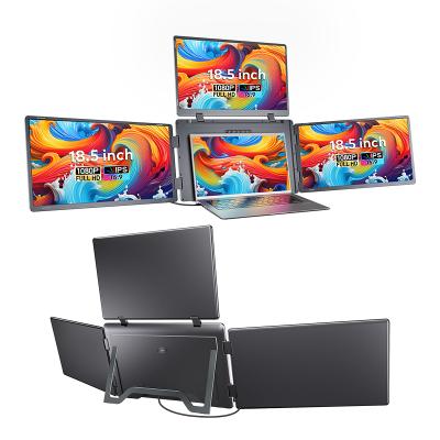 China 18.5 Inch Portable Quad Monitor with 1080P IPS and 360 Degree Rotation for Video Editing Workstation for sale